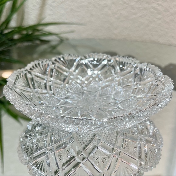 Dining | Vintage American Brilliant Cut Crystal Glass 5d Candy Dish ...